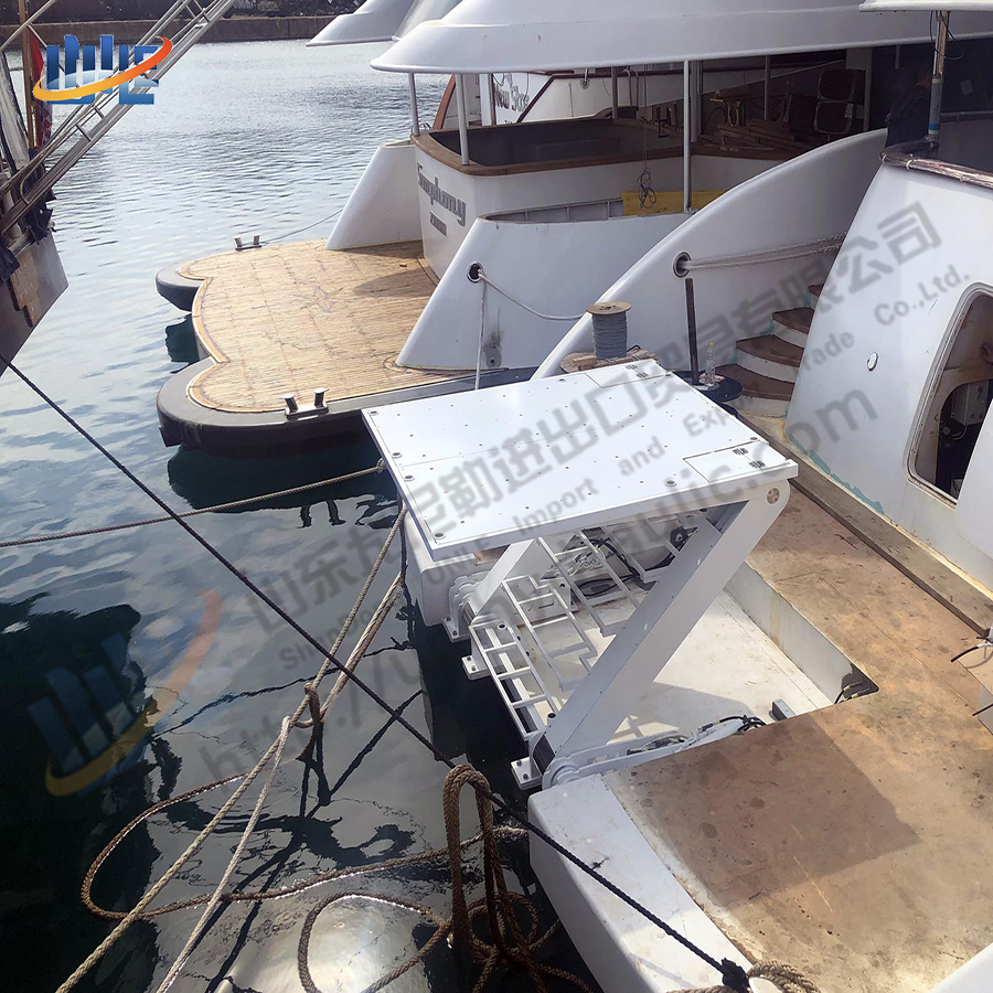Extended yacht swimming platform floating island station and dock water ...